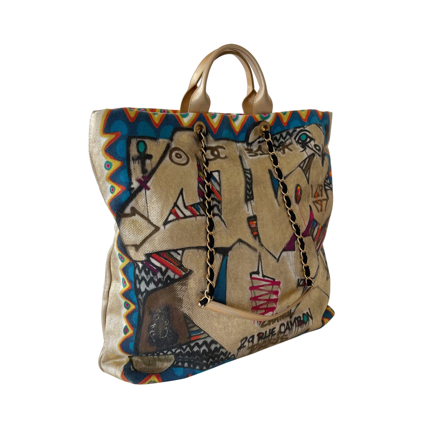 Shop authentic Chanel Street Spirit Graffiti Maxi Tote Bag at revogue ...