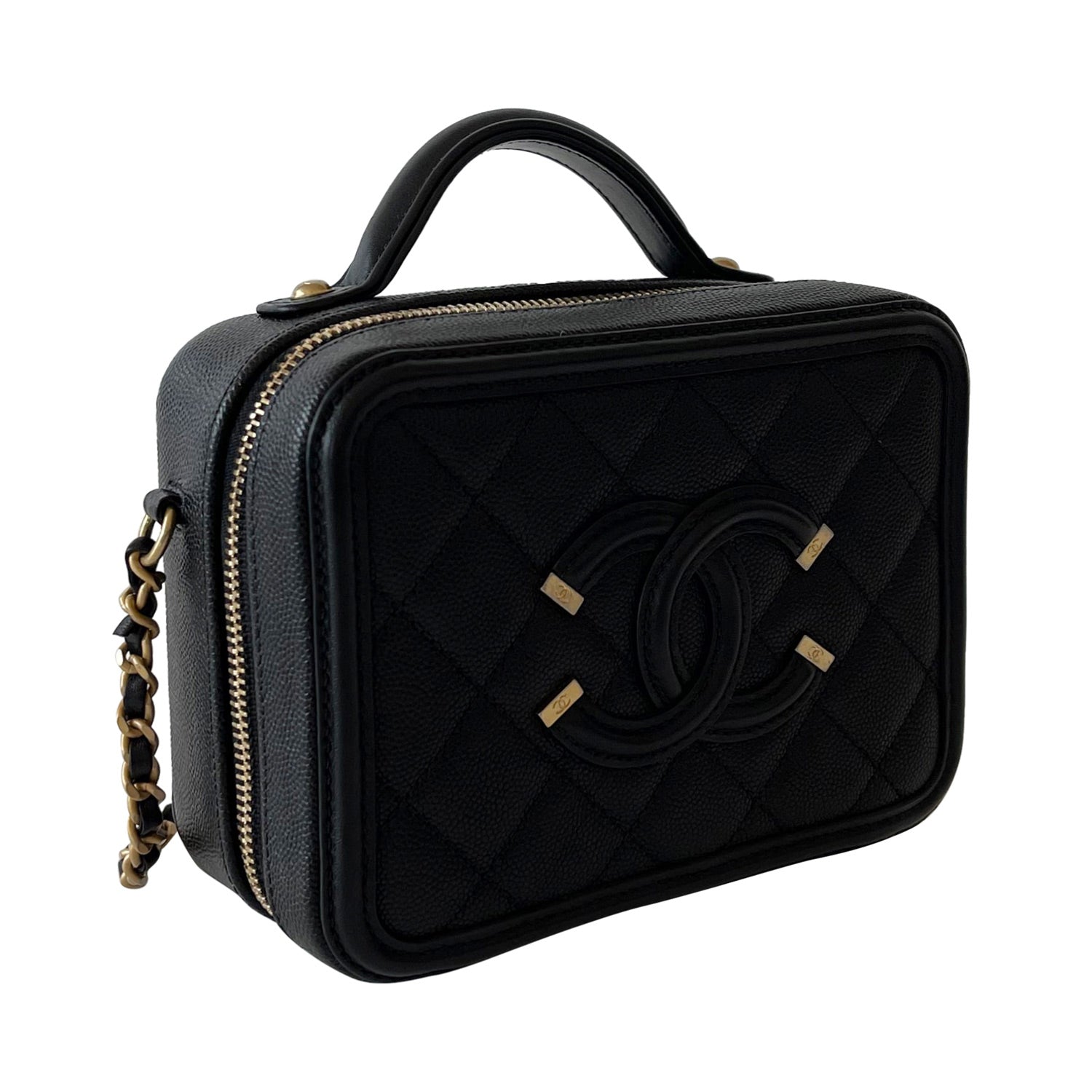 Shop authentic Chanel Small Filigree Vanity Case at revogue for just ...