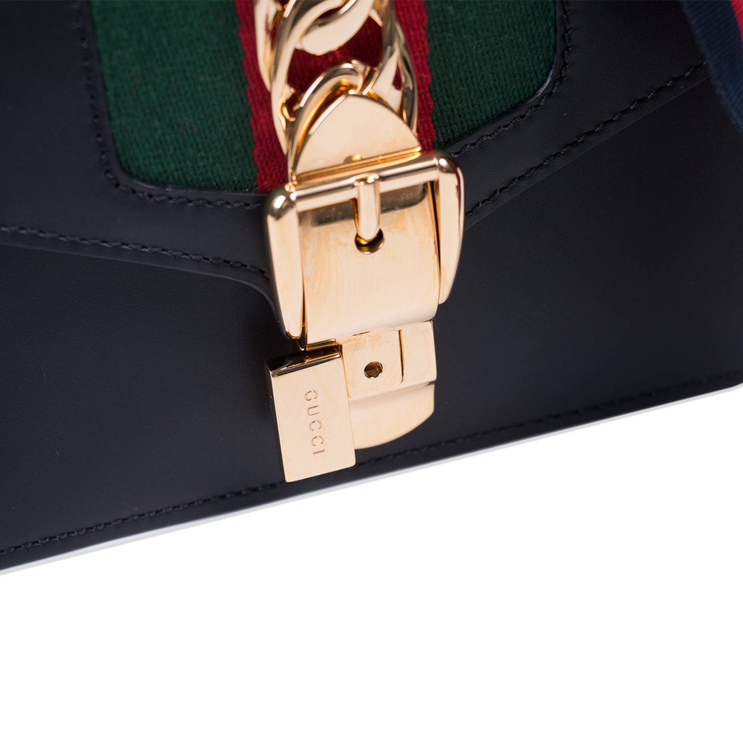 Shop authentic Gucci Sylvie Leather Mini Chain Bag at revogue for just ...