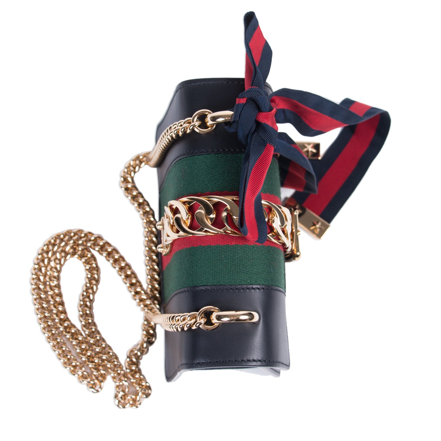 Shop authentic Gucci Sylvie Leather Mini Chain Bag at revogue for just ...