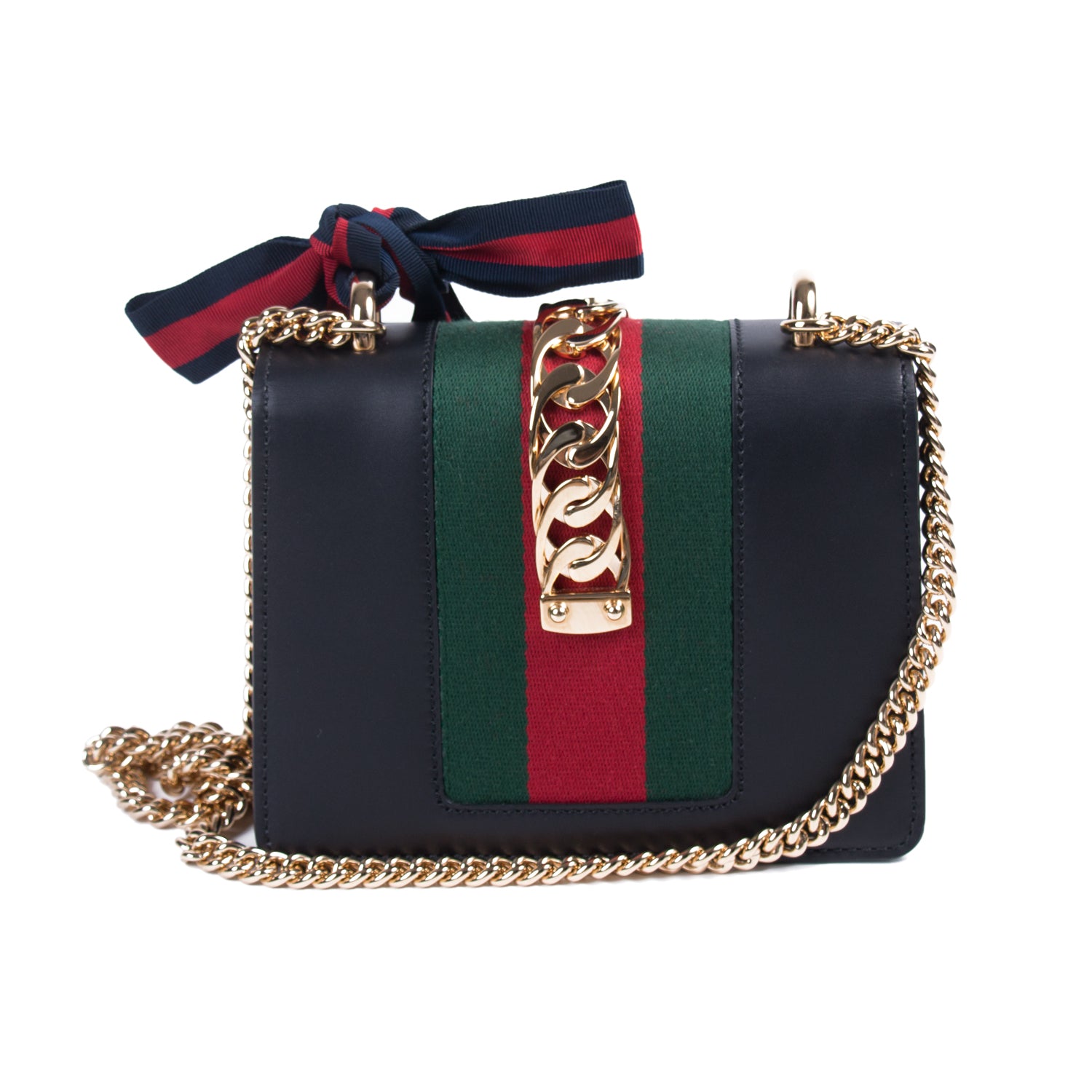 Shop authentic Gucci Sylvie Leather Mini Chain Bag at revogue for just ...