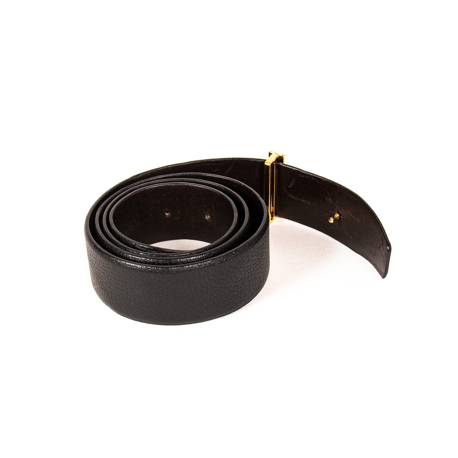 Shop authentic Tom Ford T Logo Leather Belt at revogue for just USD 400.00