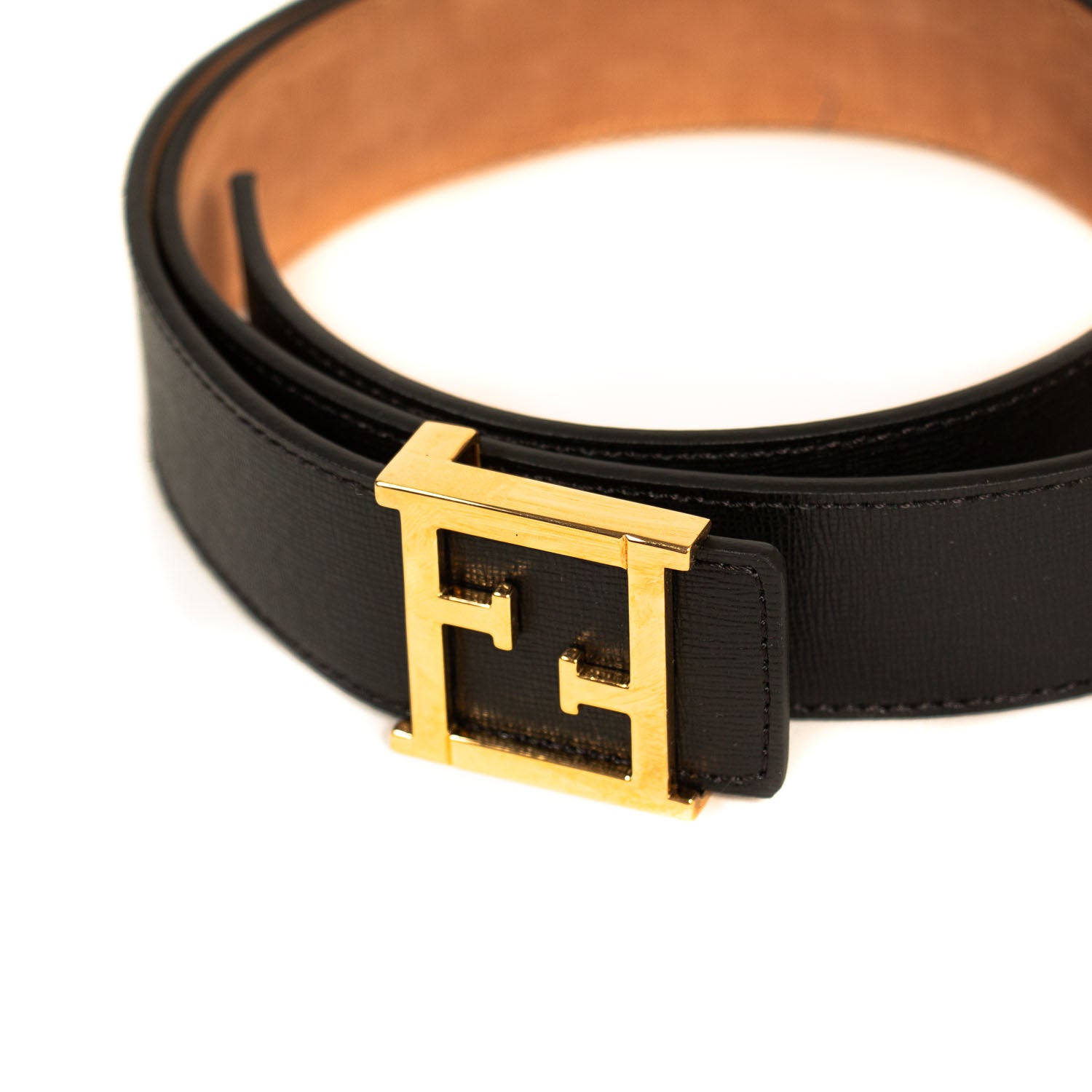 Shop authentic Fendi Leather Logo Double F Belt at revogue for just USD 340.00