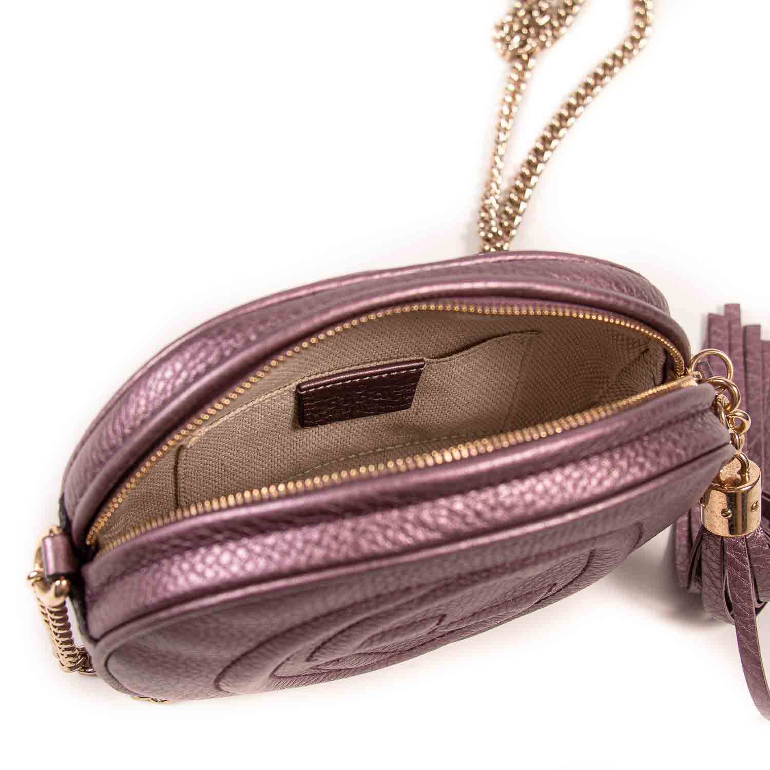 Shop authentic Gucci Soho Mini Leather Disco Bag at revogue for just ...